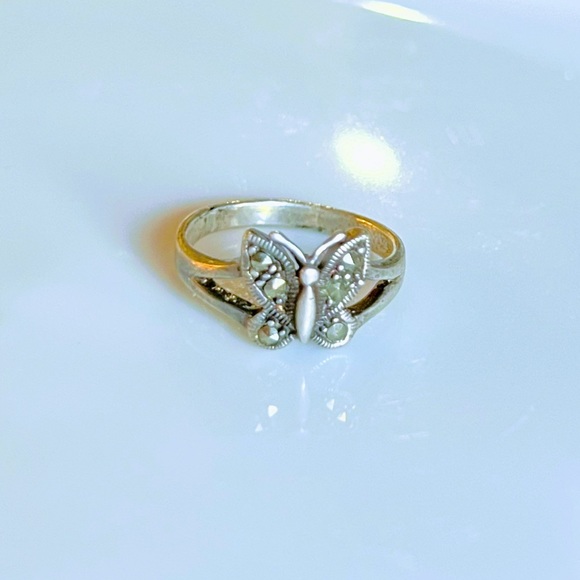 Vintage | Jewelry | Signed Sterling Silver Cw Butterfly W Marcasite ...